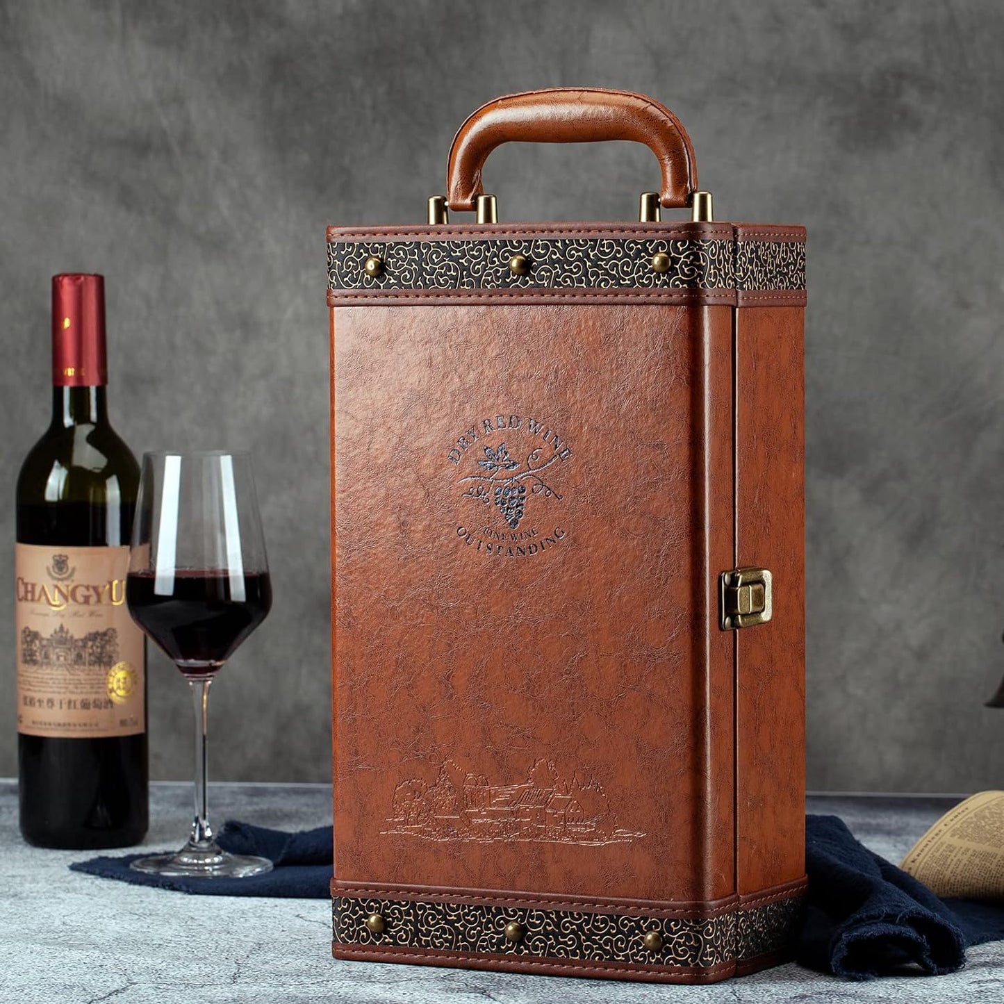 2 Bottle Luxury Wine Box Gift Set - Brown – styleSA