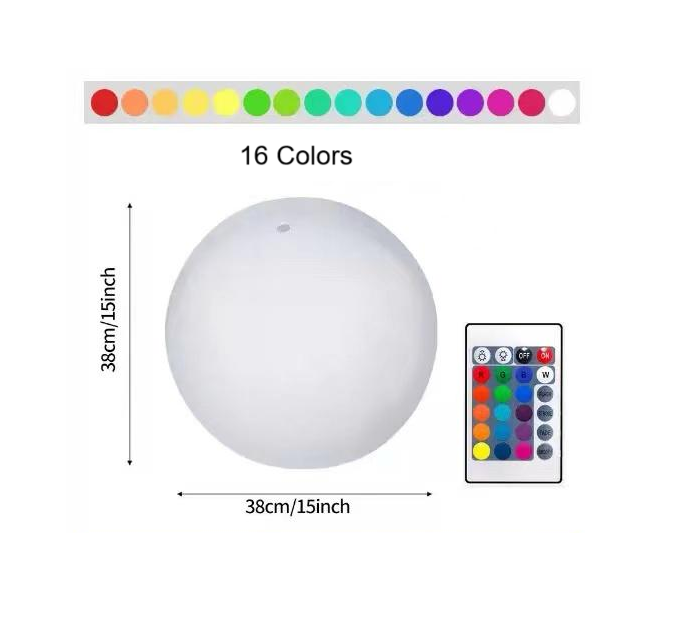 LED Beach Ball with Remote Control - 16 Colors Lights and 4 Light Mode ...